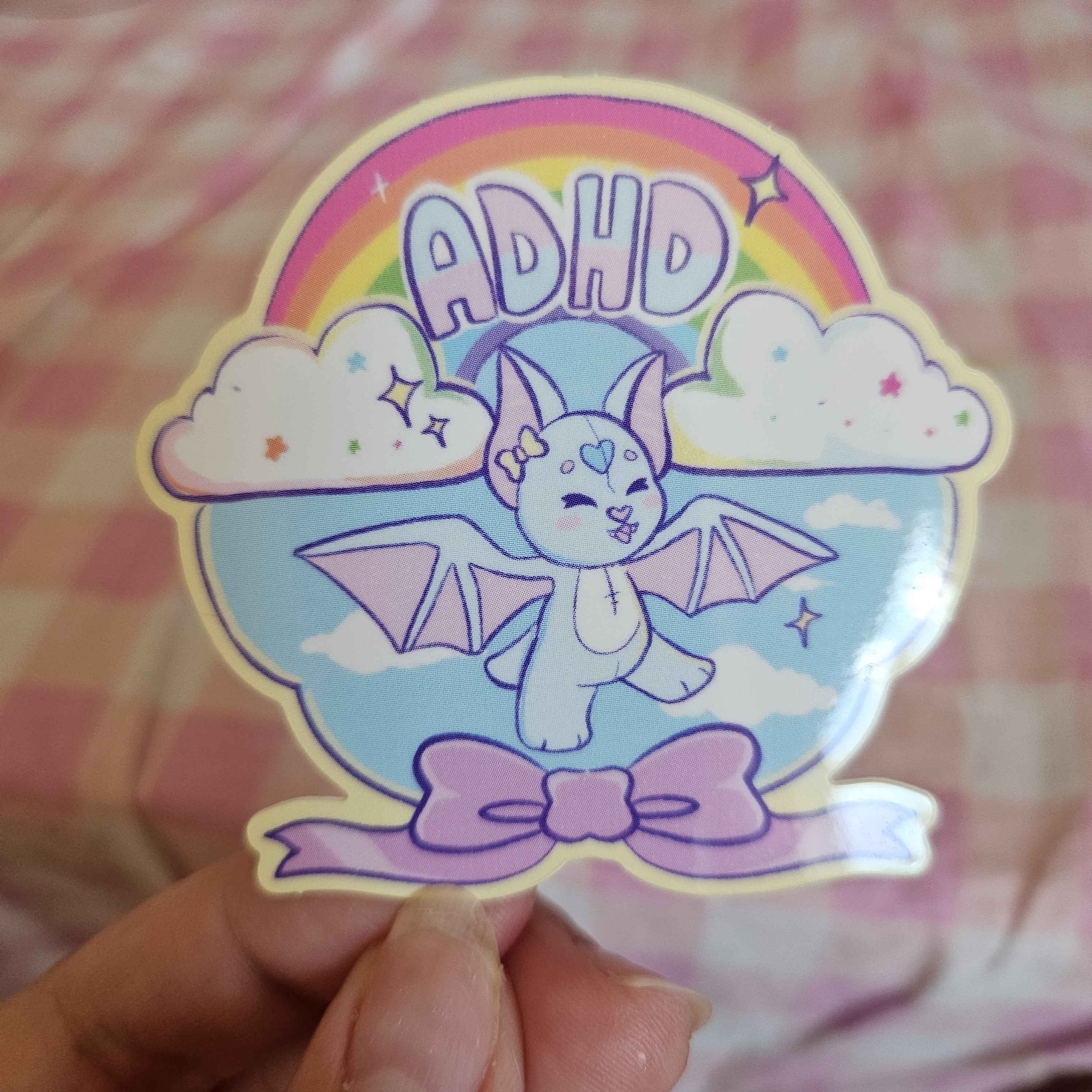 ADHD Bat 2.5 inch vinyl sticker – sugarycarousel