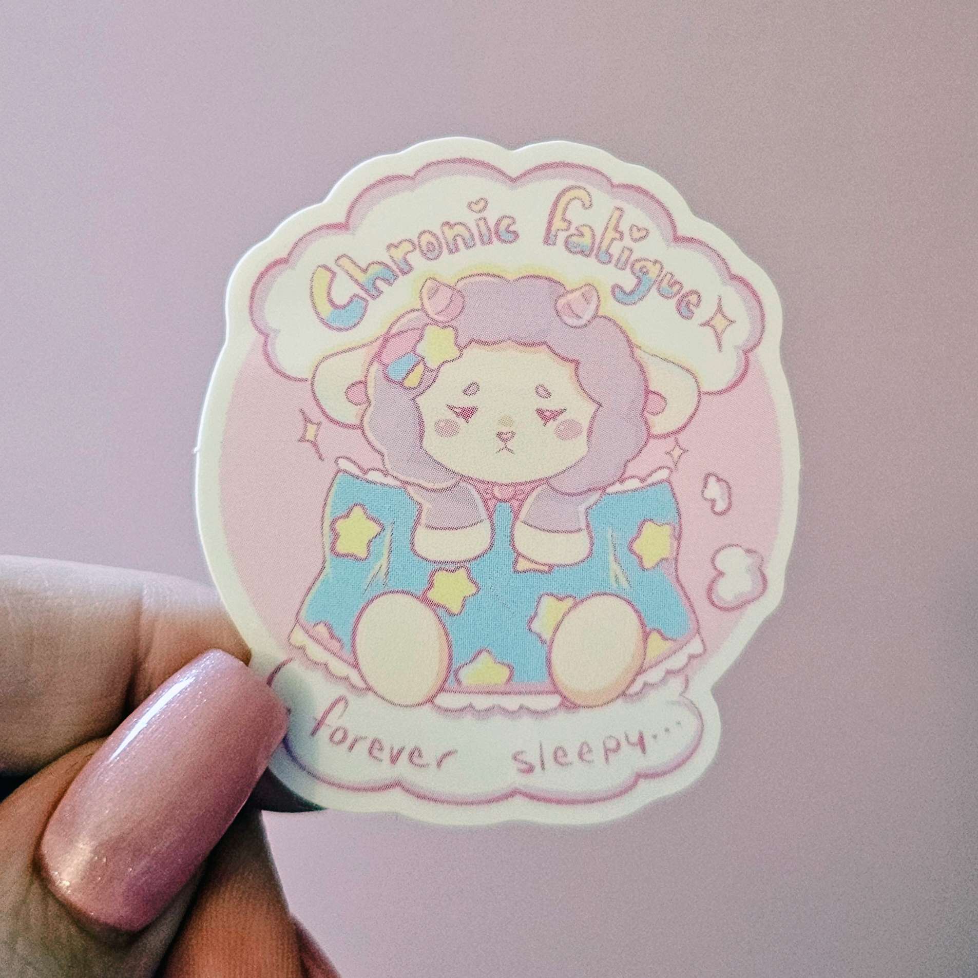 Chronic fatigue 2 inch vinyl sticker – sugarycarousel
