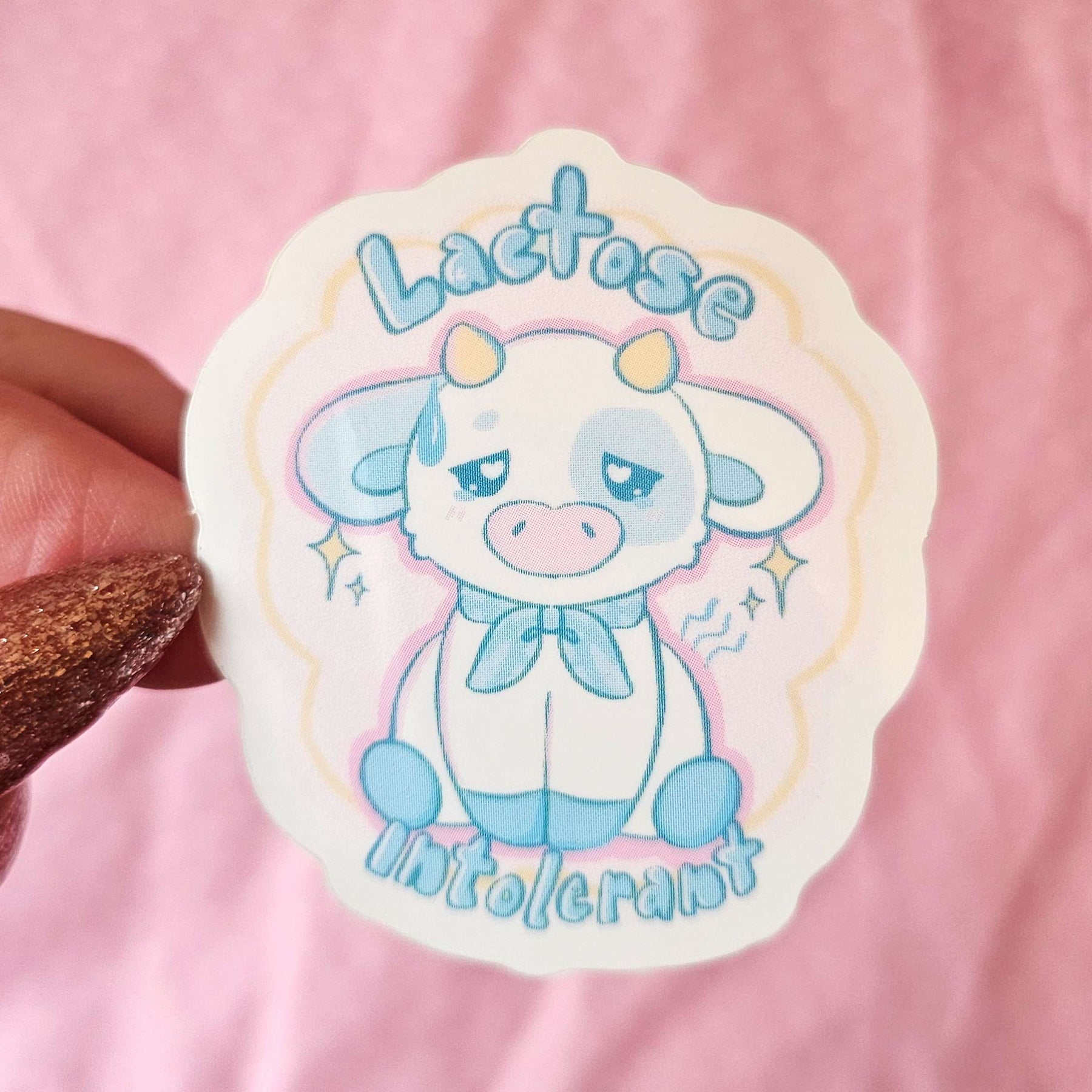 Lactose Intolerant Cow 2 inch vinyl sticker – sugarycarousel