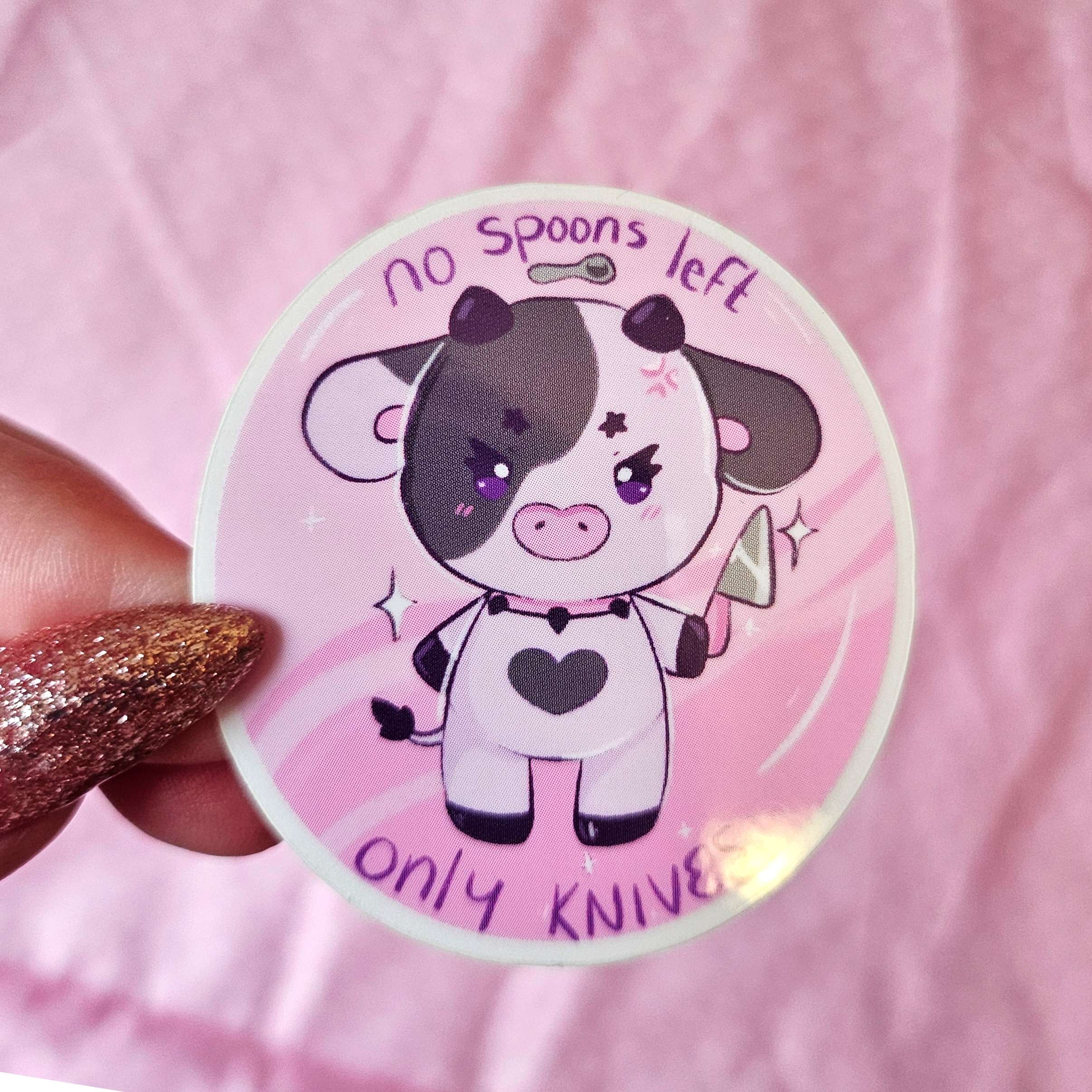No spoons only knives 2 inch vinyl sticker – sugarycarousel