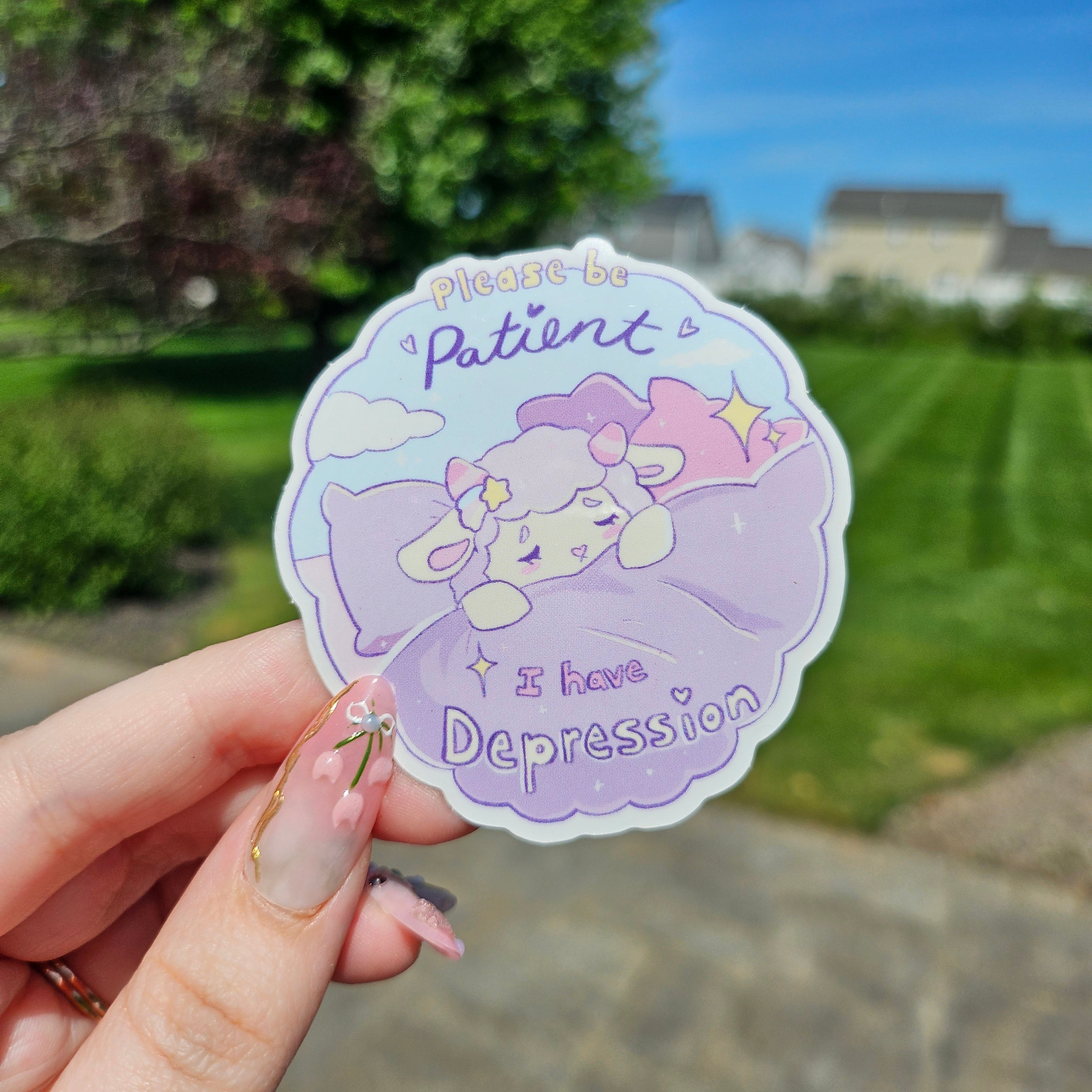 I have Depression Lullaby Glossy sticker – sugarycarousel